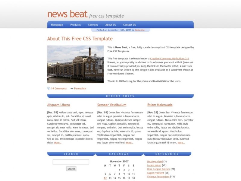 HTML/CSS Templates for Free Downloading: News Beat - Free HTML ...
