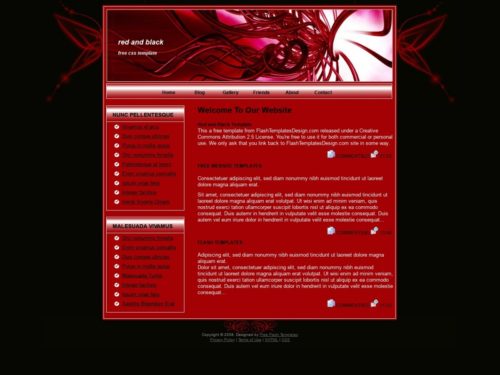 Free HTML/CSS Template: Red And Black - Free HTML Templates, Free CSS ...