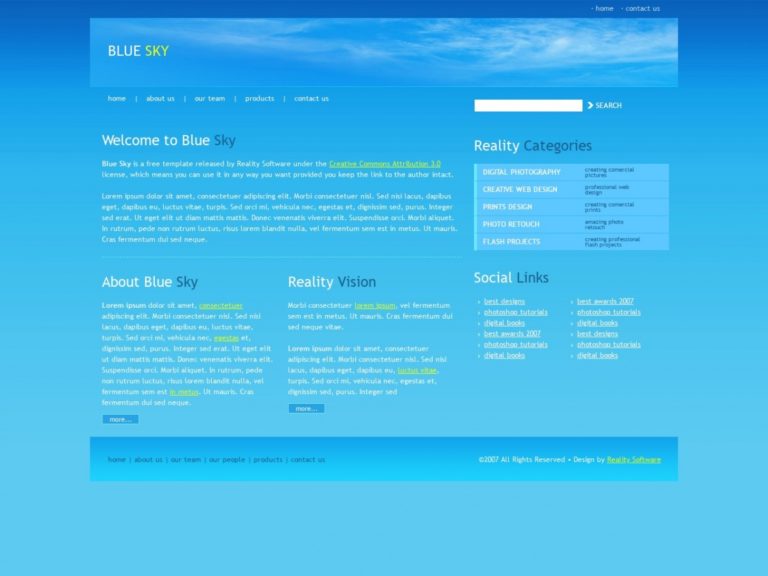 HTML Templates for Free Downloading: Blue Sky - Free HTML Templates ...