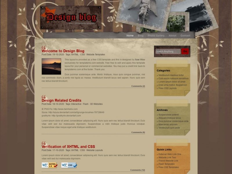 Free HTML/CSS Template: Design Blog - Free HTML Templates, Free CSS ...