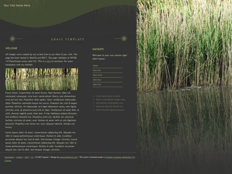 Free HTML/CSS Templates for Downloading: Grass - Free HTML Templates ...