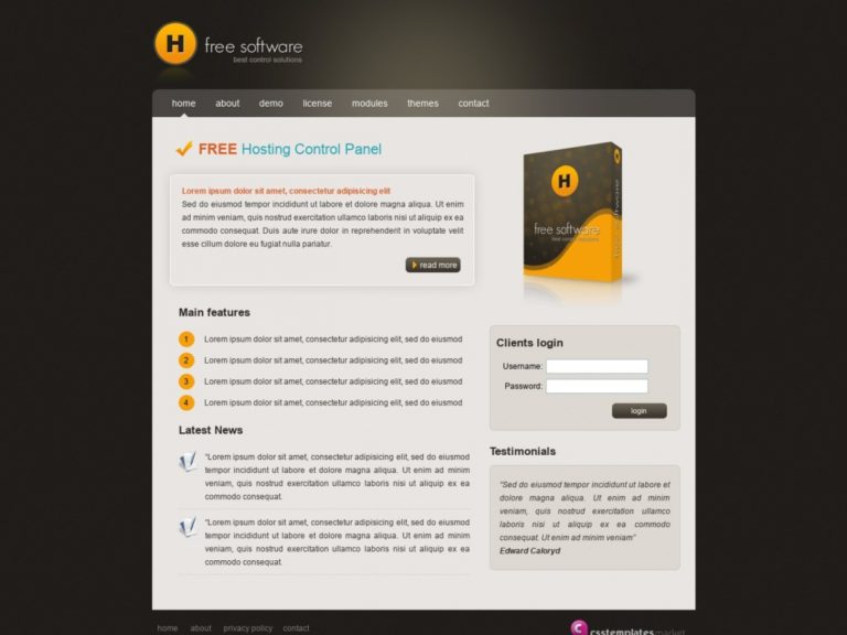 Free HTML/CSS Templates for Downloading: H Free Software - Free HTML ...