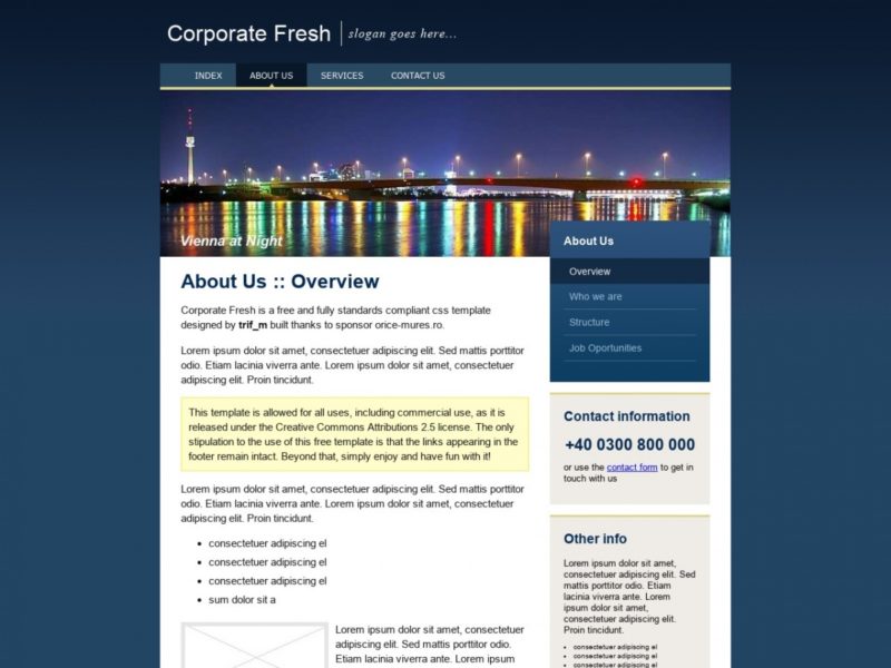 Free HTML/CSS Templates for Downloading: Corporate Fresh - Free HTML ...