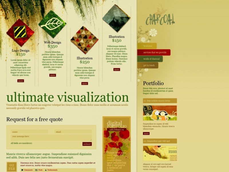 HTML/CSS Templates for Free Downloading: Charcoal - Free HTML Templates ...