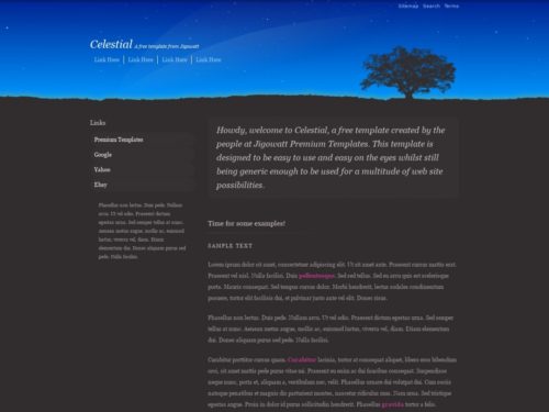 Free HTML/CSS Templates for Downloading: Celestial - Free HTML ...
