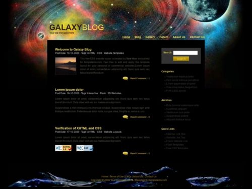 Free HTML Templates for Downloading: Galaxy - Free HTML Templates, Free ...