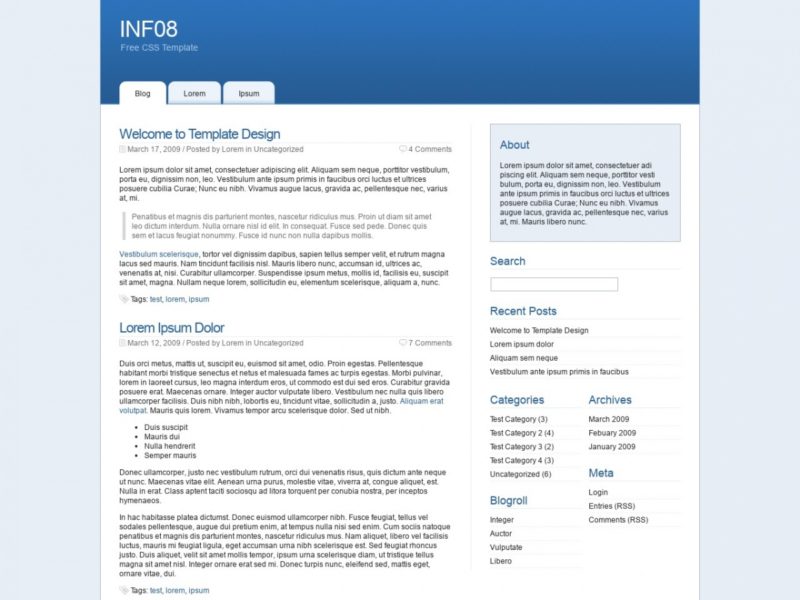 Free Simple Web Template: Inf08 - Free HTML Templates, Free CSS ...
