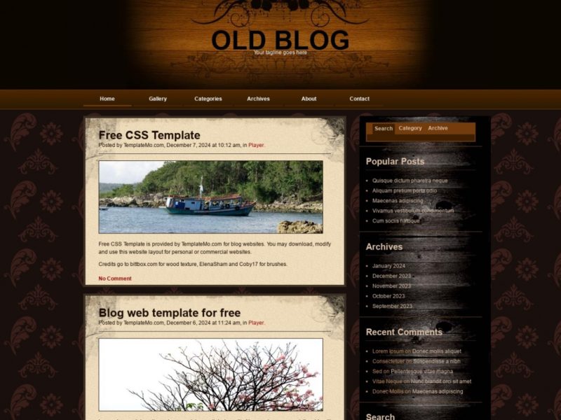 HTML/CSS Templates for Free Downloading: Old Blog - Free HTML Templates ...