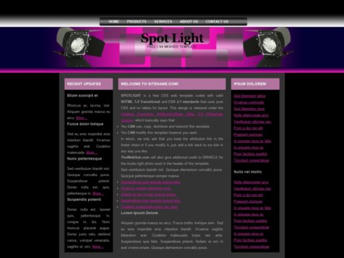 Free Simple Web Template: Spotlight - Free HTML Templates, Free CSS ...